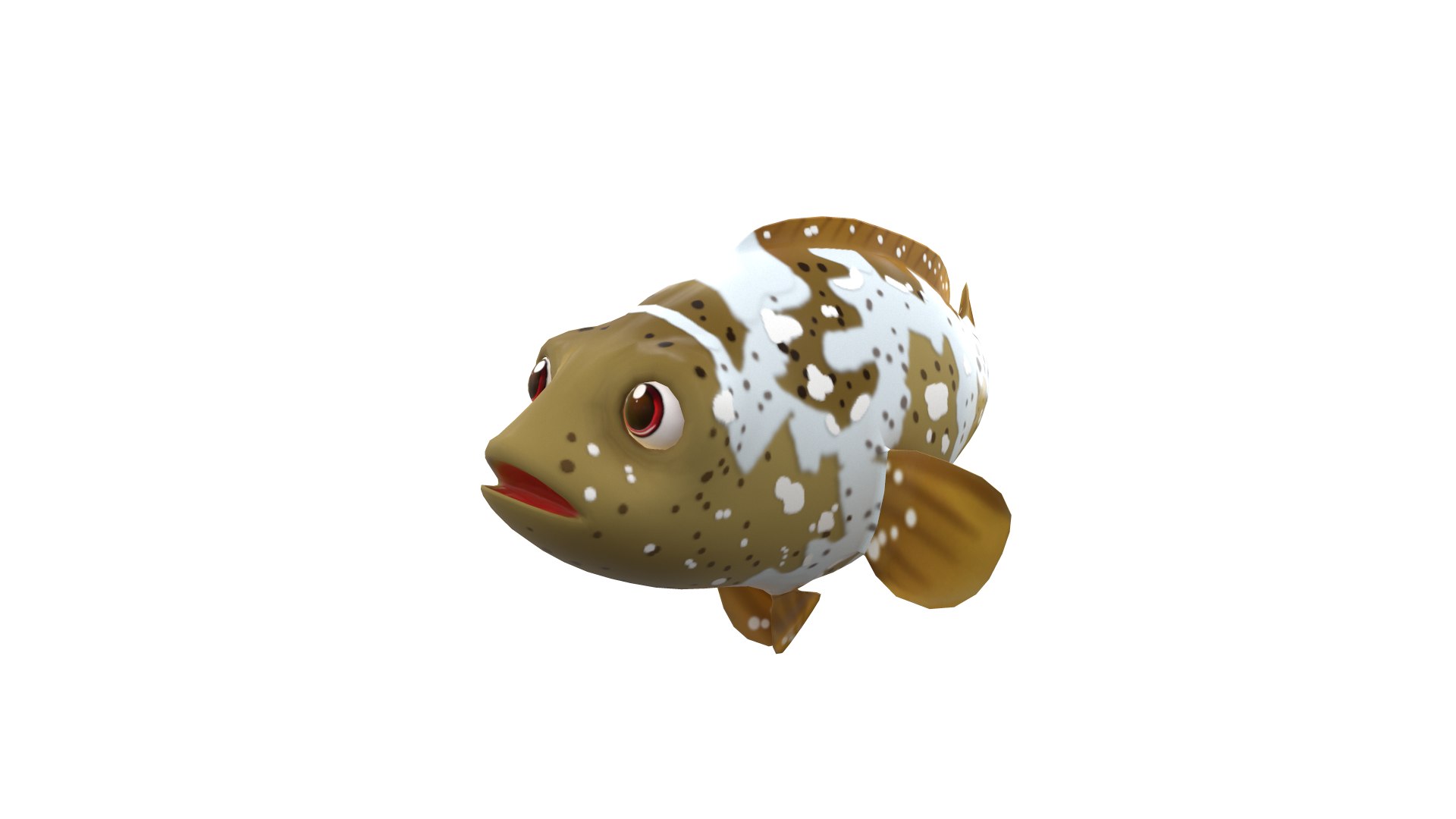 Malabar Grouper Fish Toon 3D Model - TurboSquid 1586145