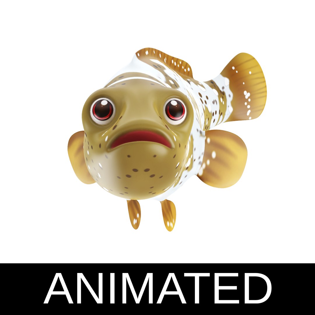 Malabar Grouper Fish Toon 3D Model - TurboSquid 1586145
