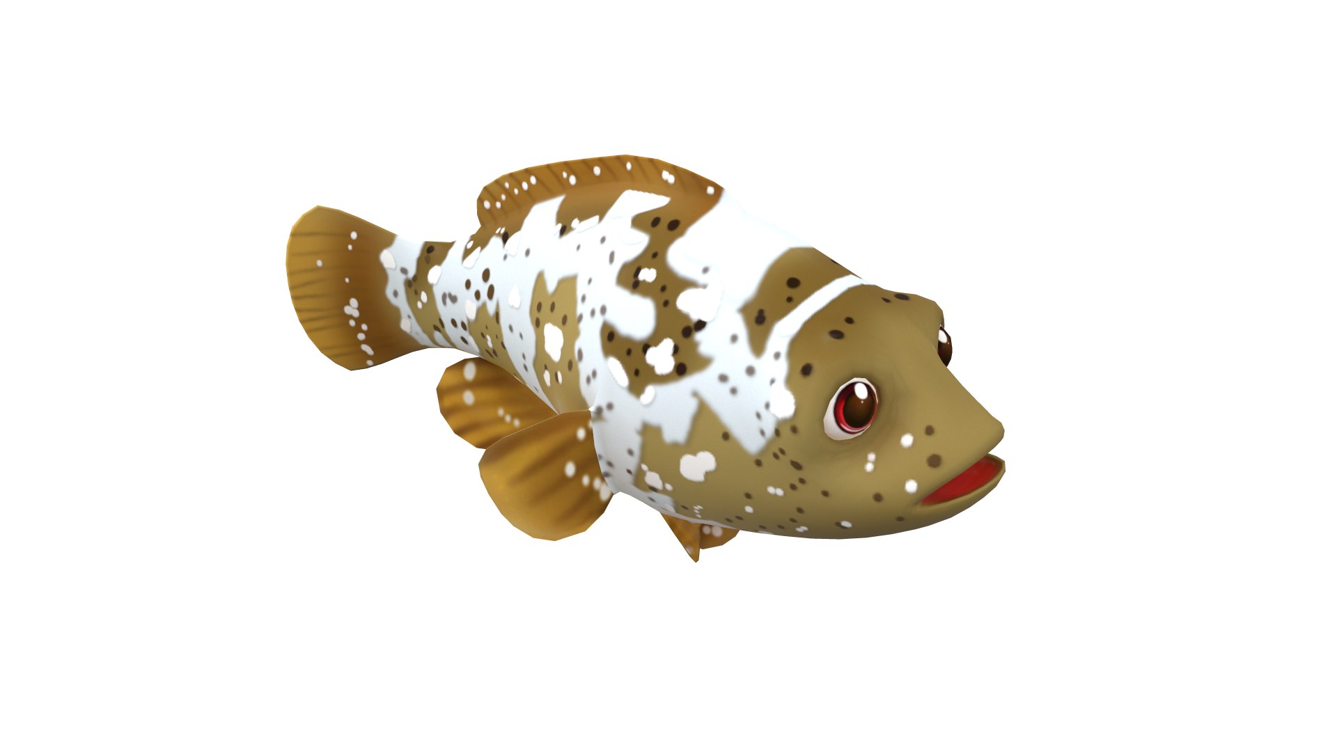 Malabar Grouper Fish Toon 3D Model - TurboSquid 1586145