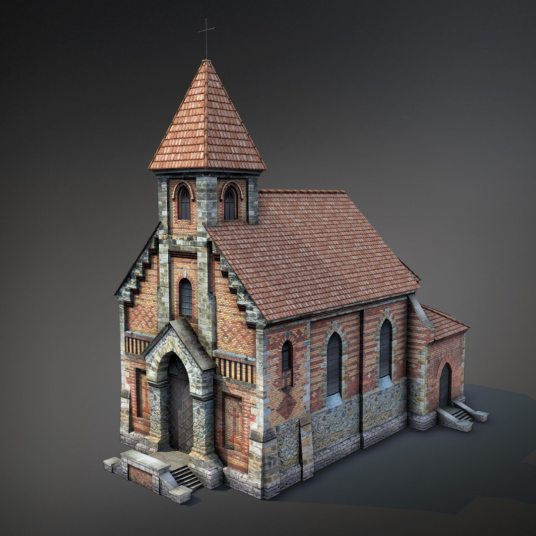3d model of cathedral church achitecture