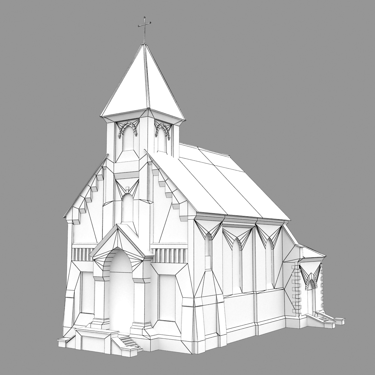 3d model of cathedral church achitecture