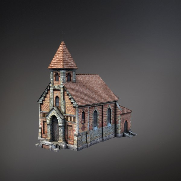 3d model of cathedral church achitecture