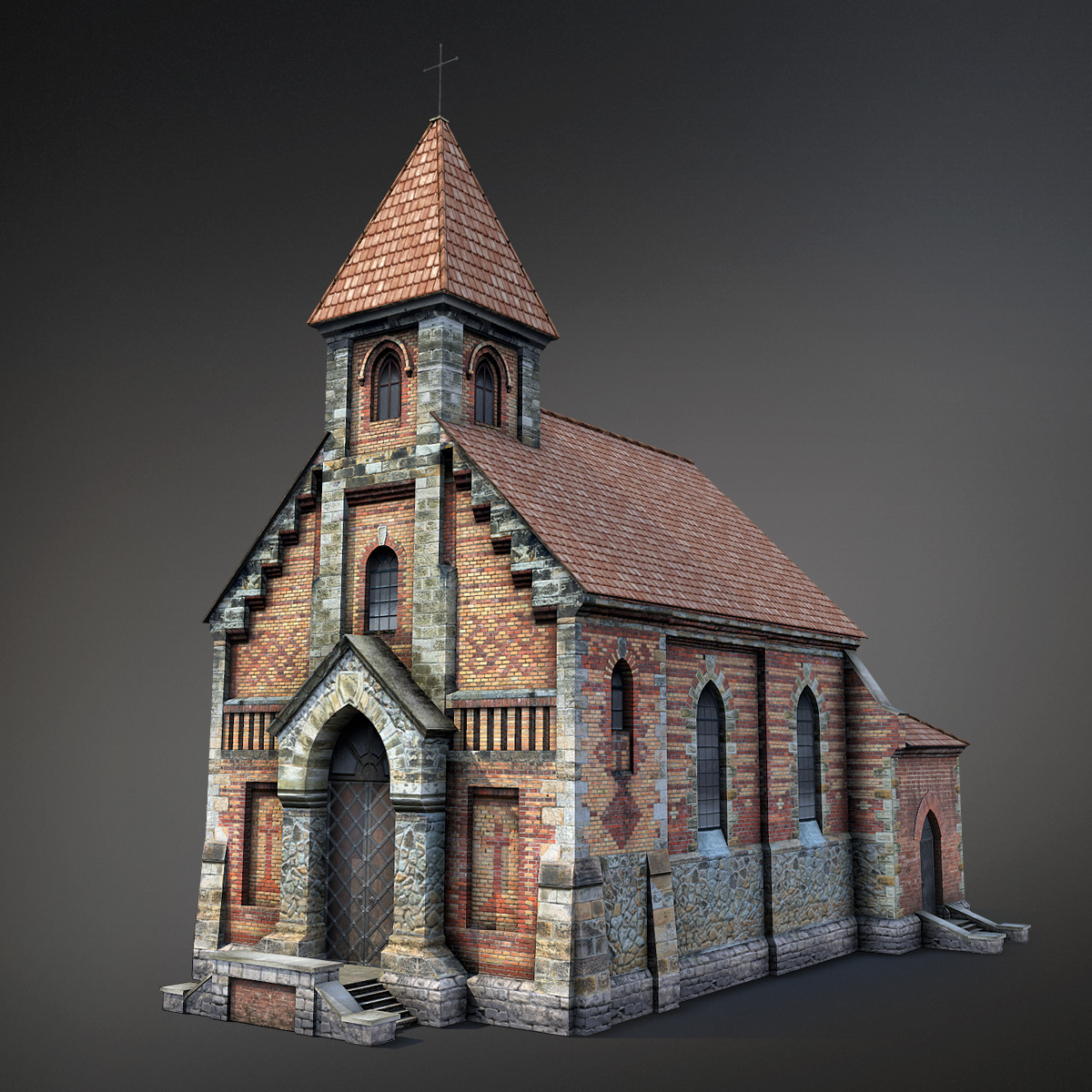 3d model of cathedral church achitecture
