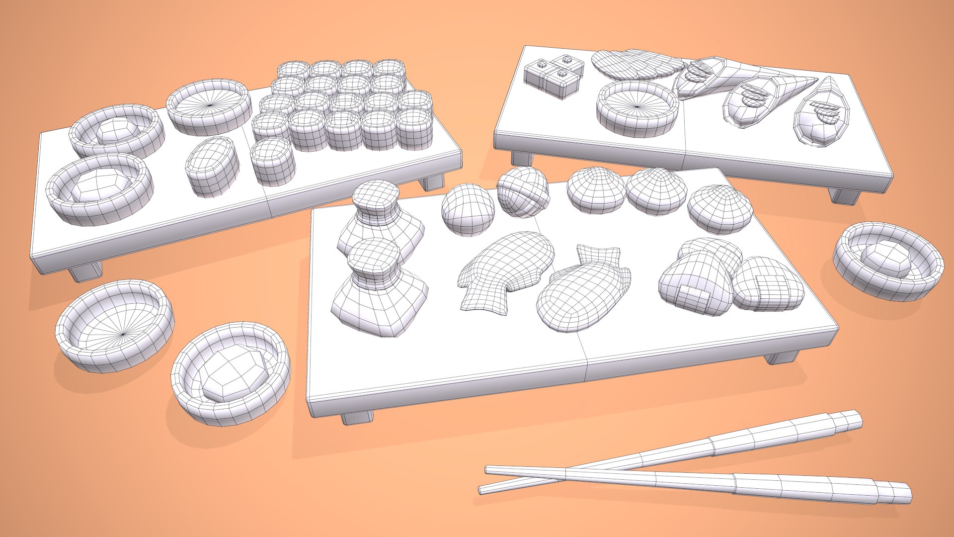3D Model Sushi - Stylized Food Pack - TurboSquid 1900781