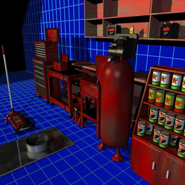 3d model auto garage prop 01