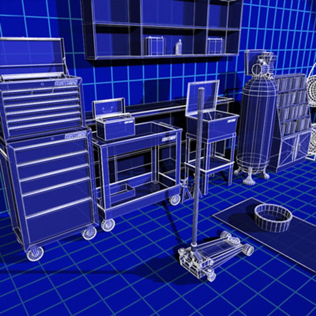 3d Model Auto Garage Prop 01