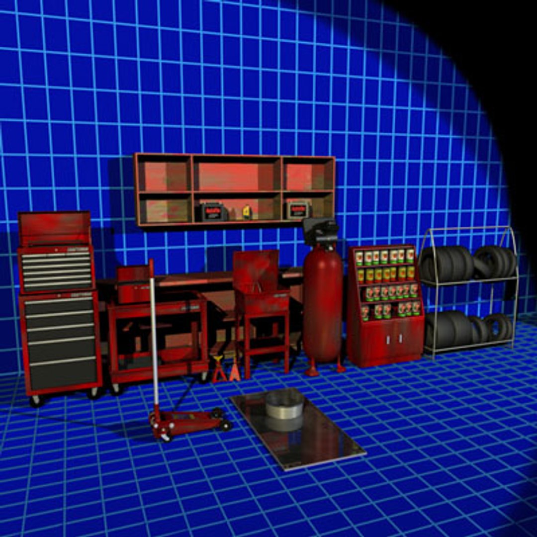 3d Model Auto Garage Prop 01
