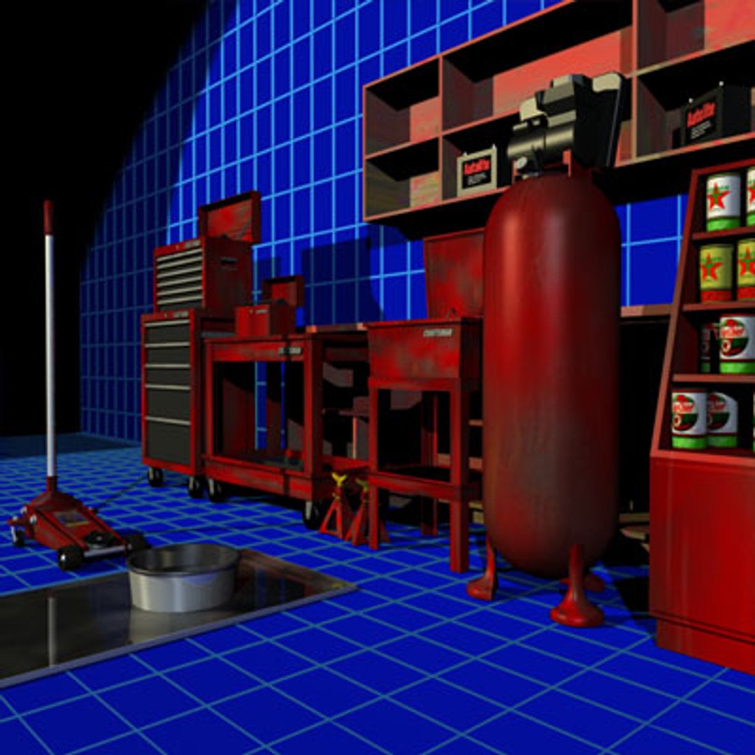 3d Model Auto Garage Prop 01