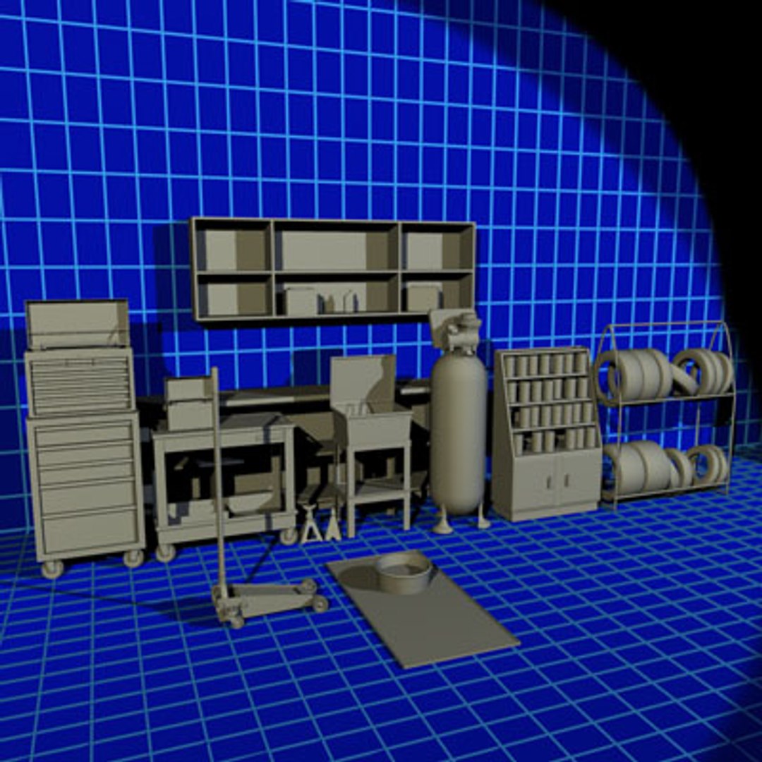 3d Model Auto Garage Prop 01