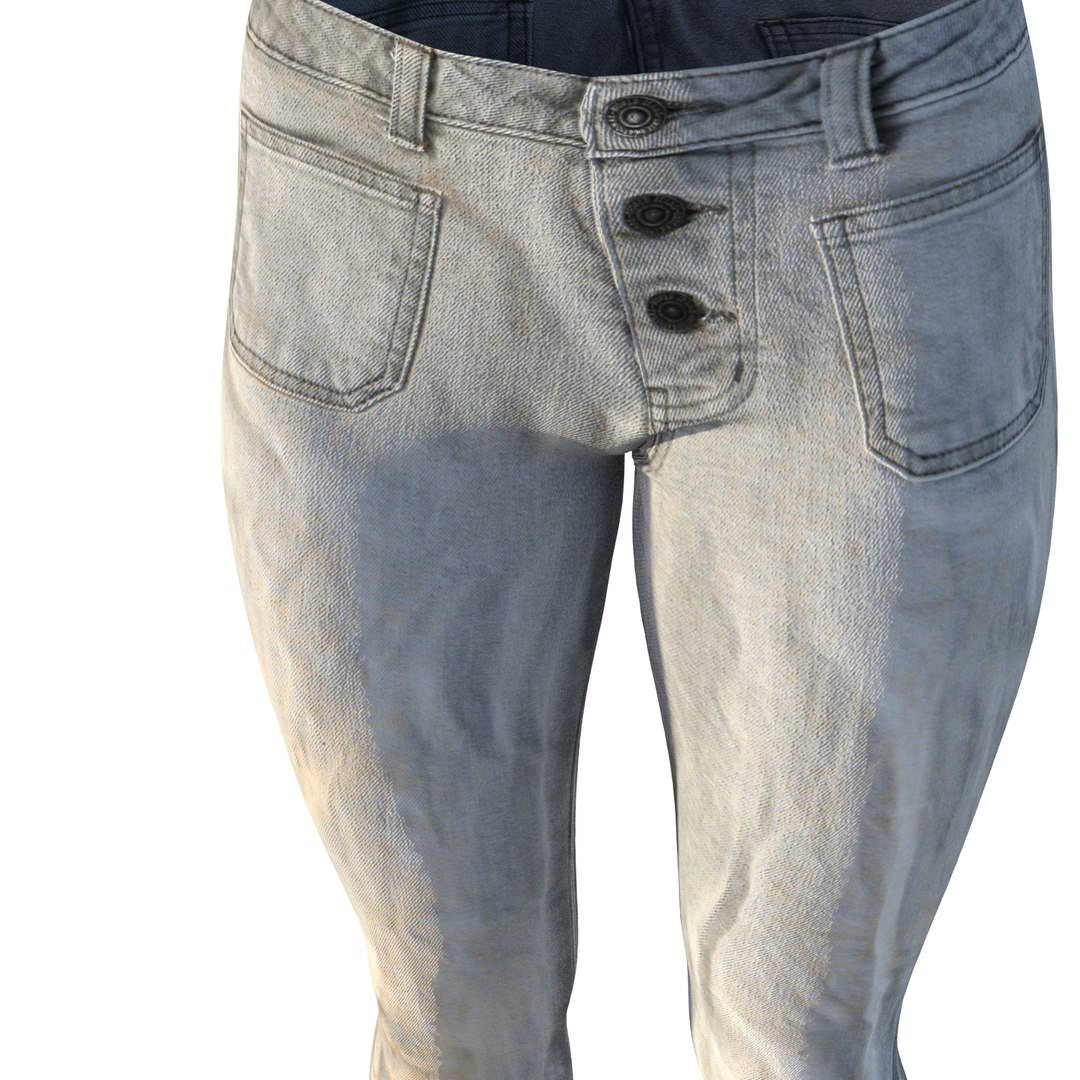 Realistic Rise Jeans 3d Obj