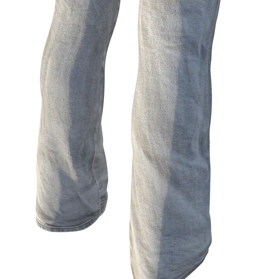 Realistic Rise Jeans 3d Obj