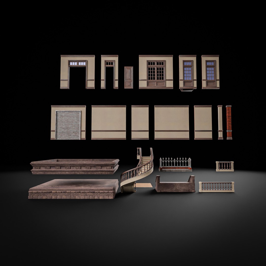 MODULAR BUILDING WITH INTERIOR KITBASH 01 3D Model - TurboSquid 2264949