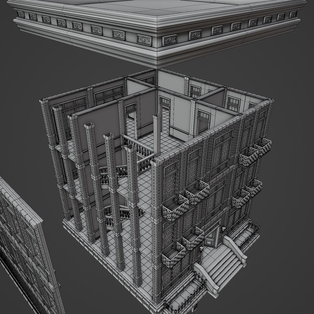 MODULAR BUILDING WITH INTERIOR KITBASH 01 3D Model - TurboSquid 2264949