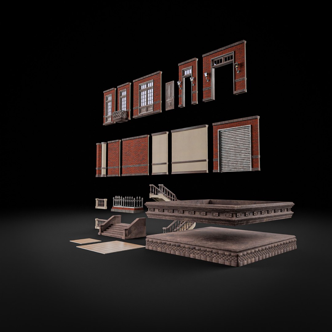 MODULAR BUILDING WITH INTERIOR KITBASH 01 3D Model - TurboSquid 2264949