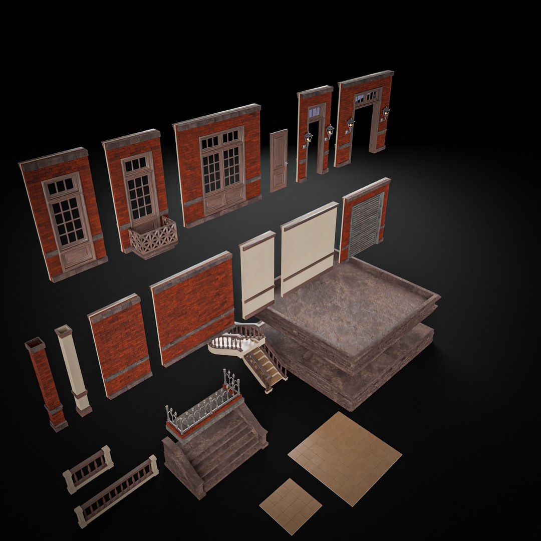 MODULAR BUILDING WITH INTERIOR KITBASH 01 3D Model - TurboSquid 2264949