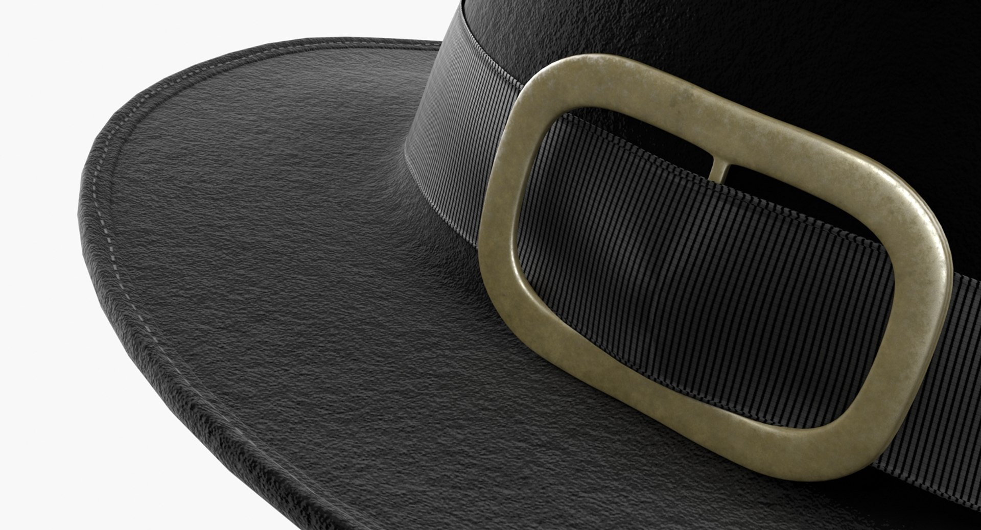 3D Model Black Pilgrim Costume Hat - TurboSquid 1269011