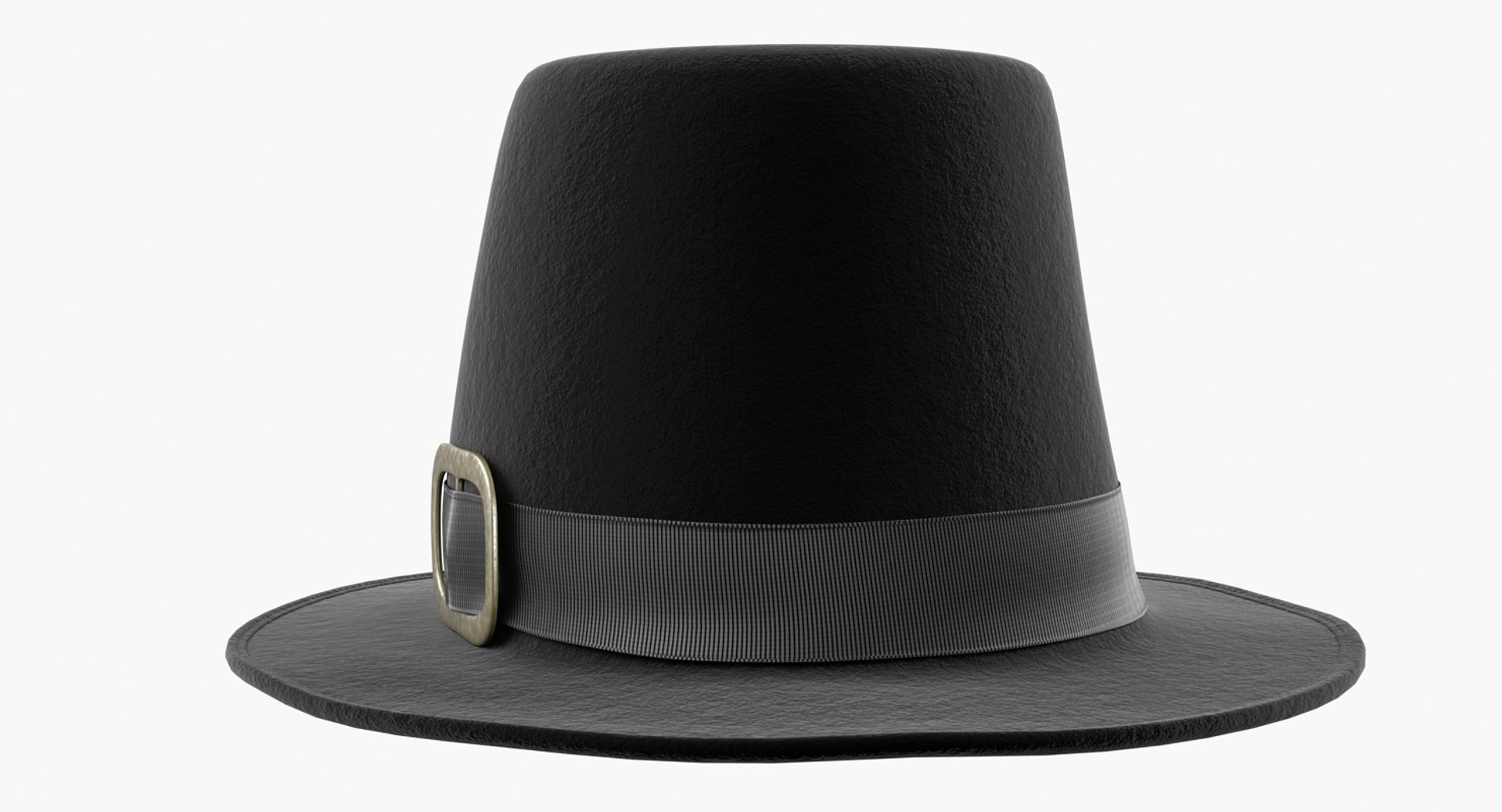 3D Model Black Pilgrim Costume Hat - TurboSquid 1269011
