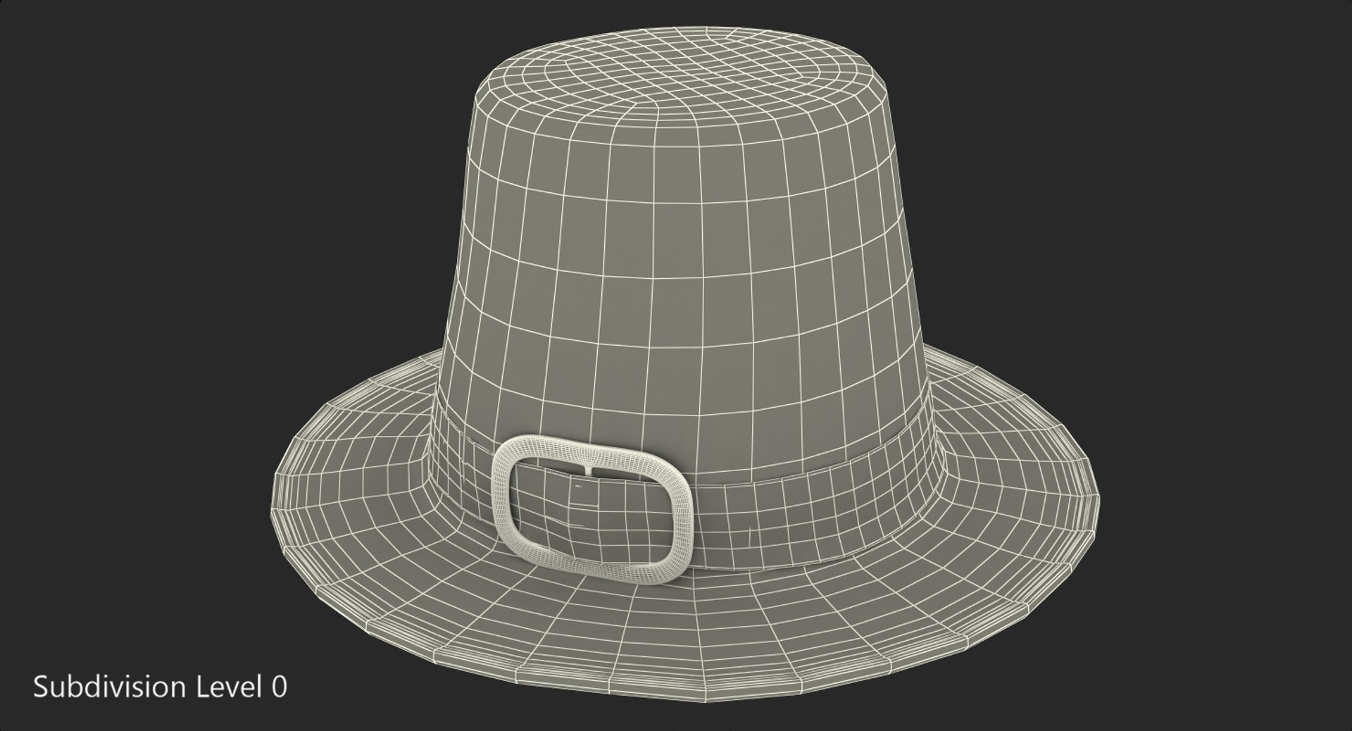 3D Model Black Pilgrim Costume Hat - TurboSquid 1269011