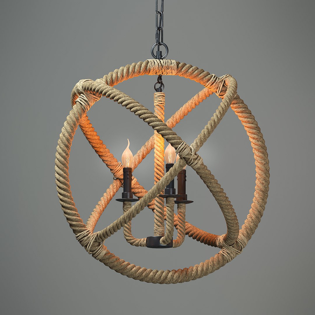 3d Model Chandeliers Loft American Sphere