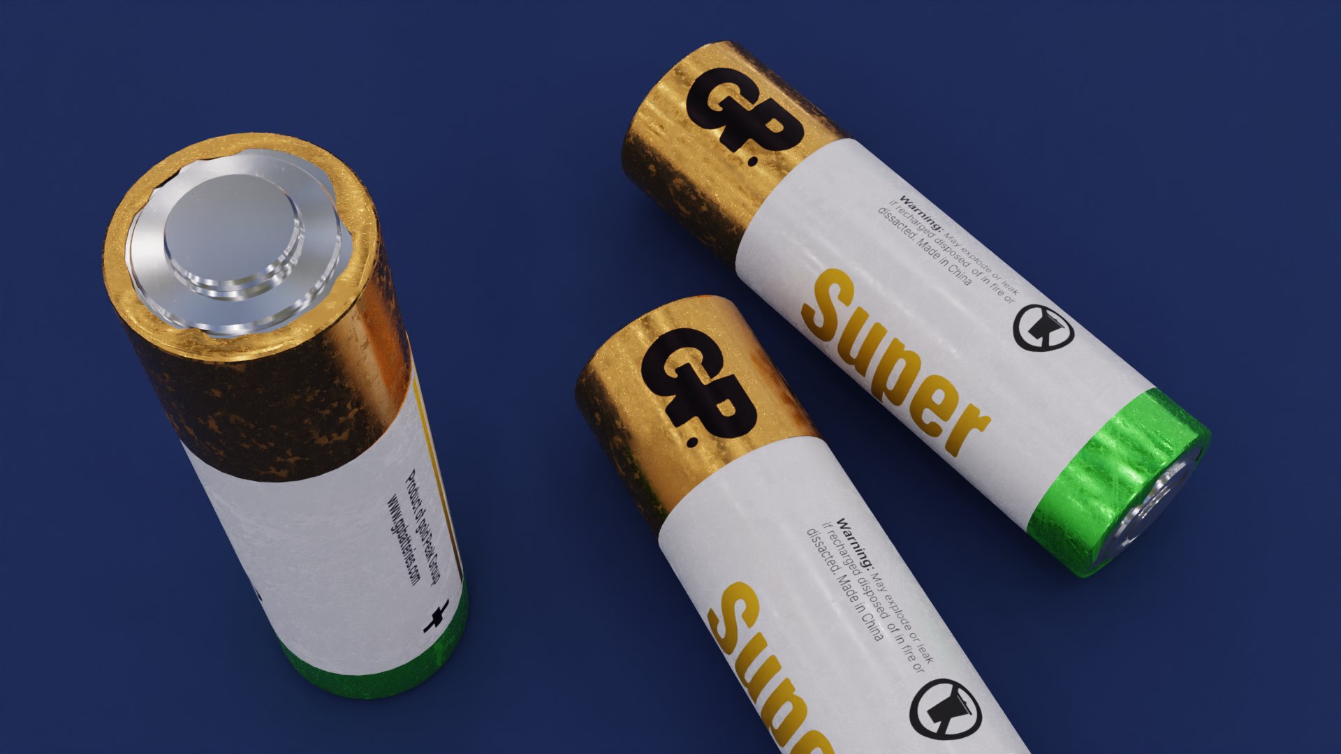 3D AA Finger Batteries GP Super - TurboSquid 1989138