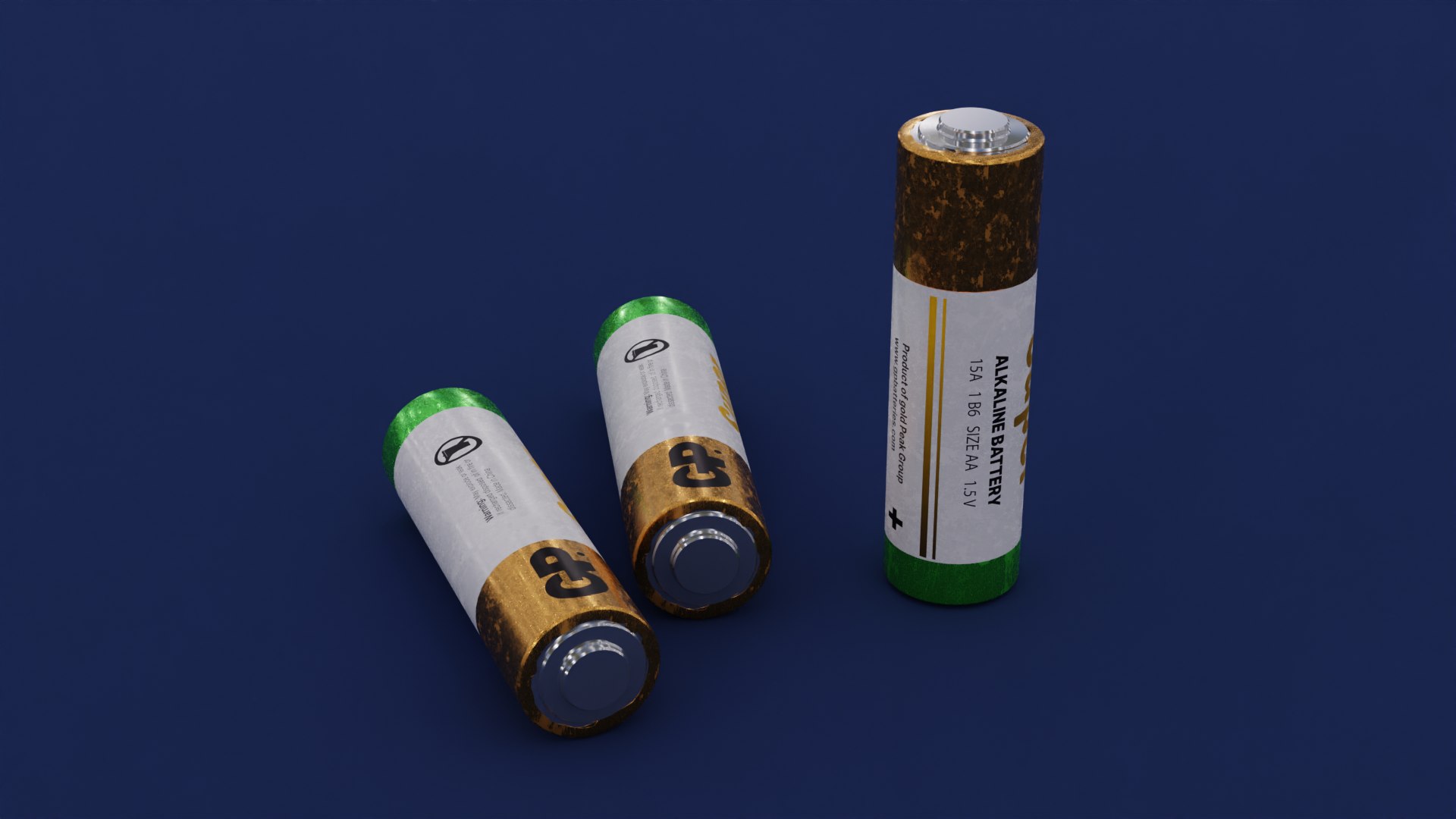 3D AA Finger Batteries GP Super - TurboSquid 1989138