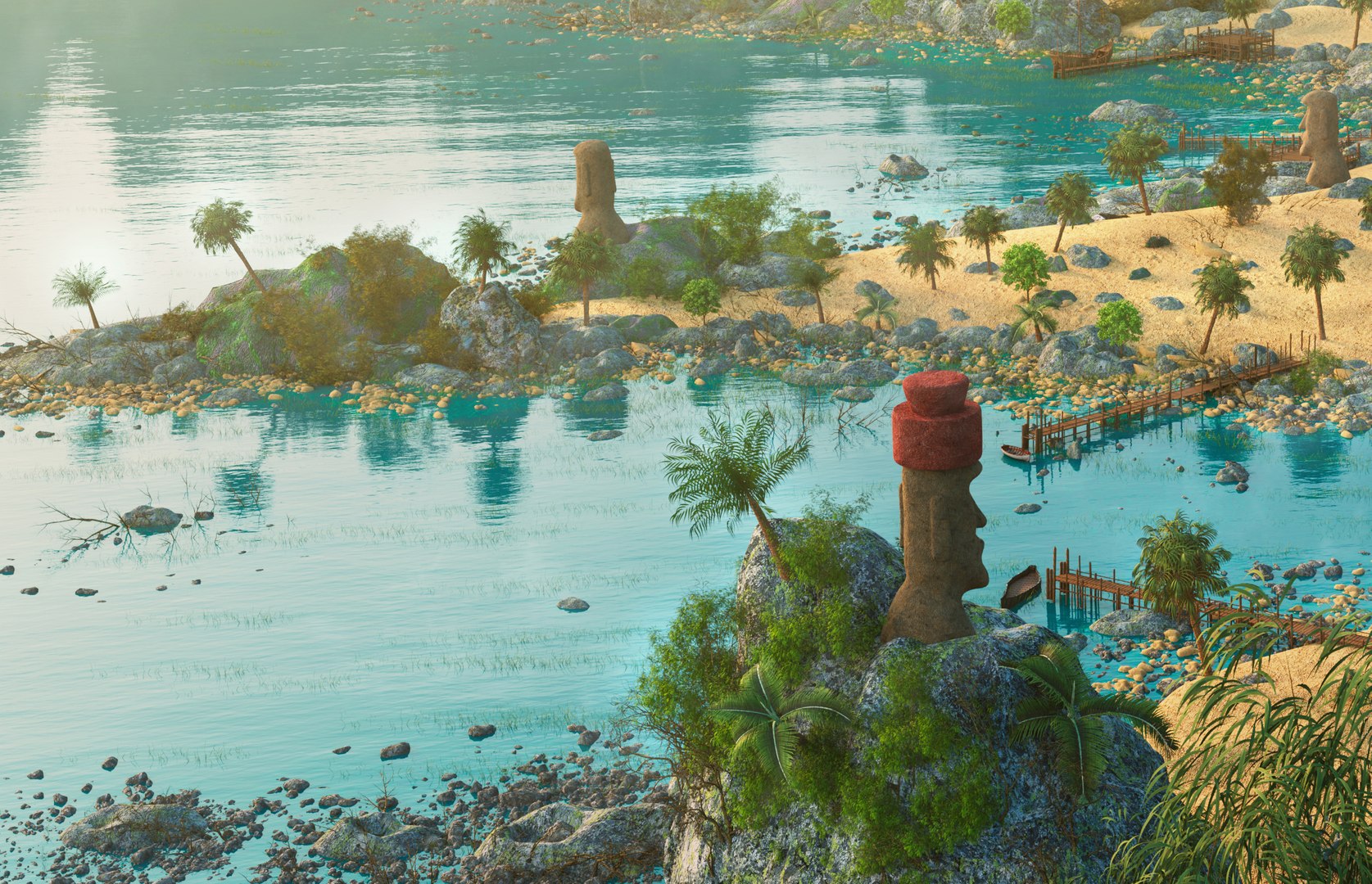 3D Easter Island Environment - TurboSquid 2398965