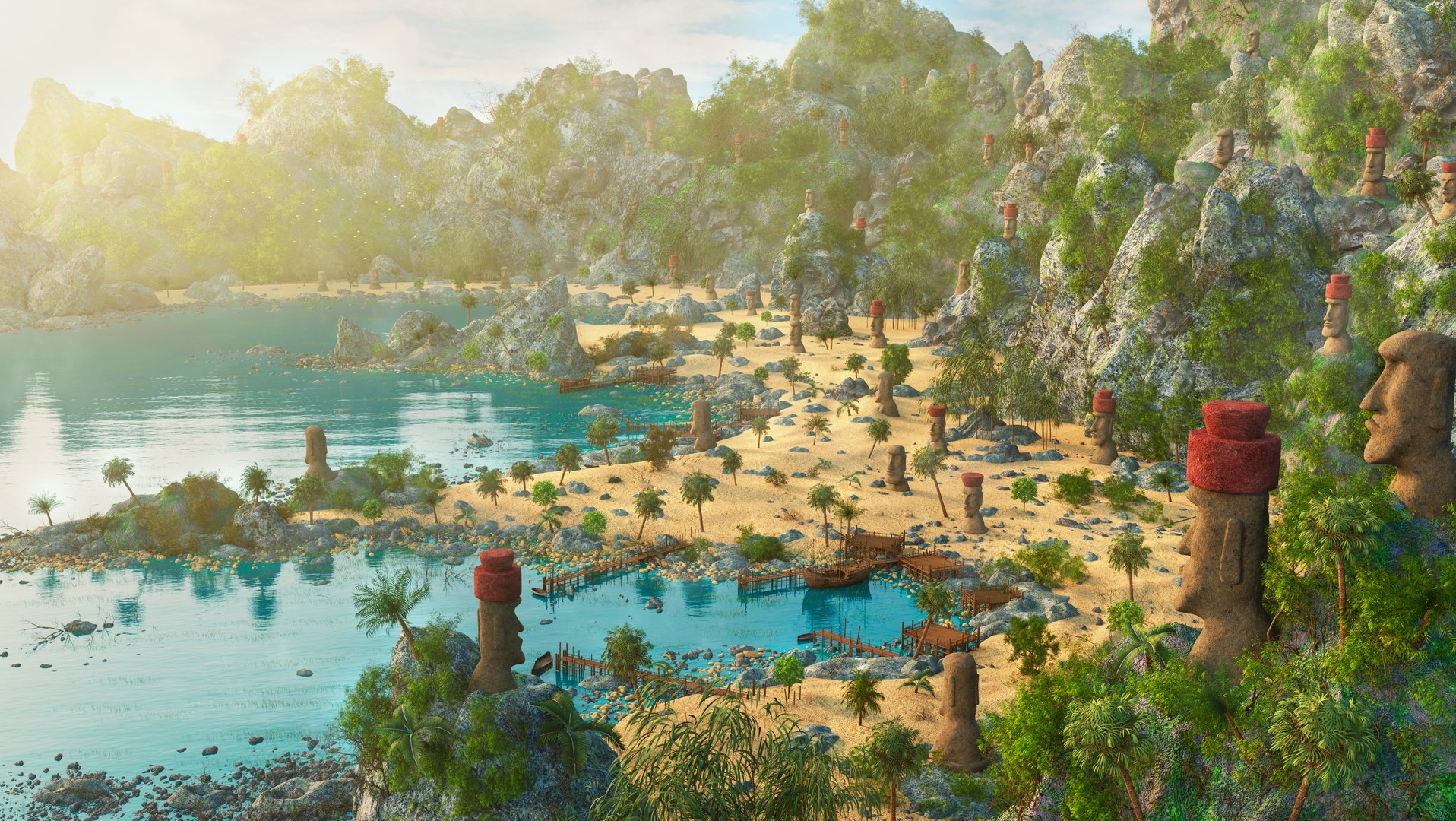 3D Easter Island Environment - TurboSquid 2398965