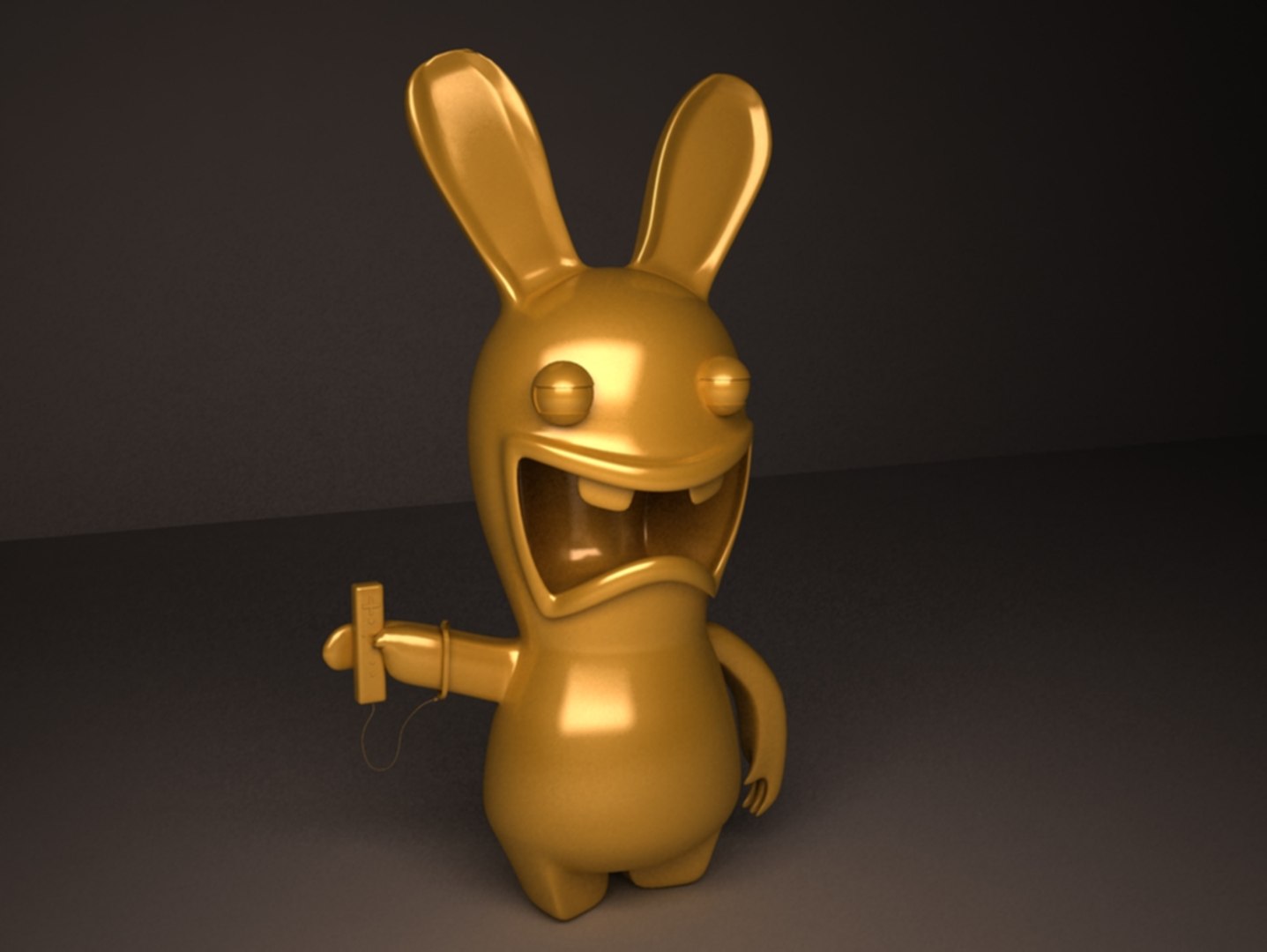 3d Raman Rabbit Playing Wii Model