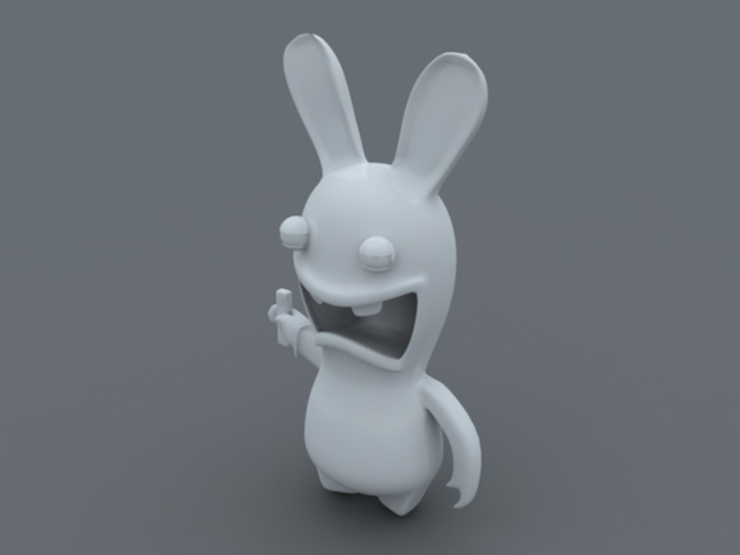 3d Raman Rabbit Playing Wii Model