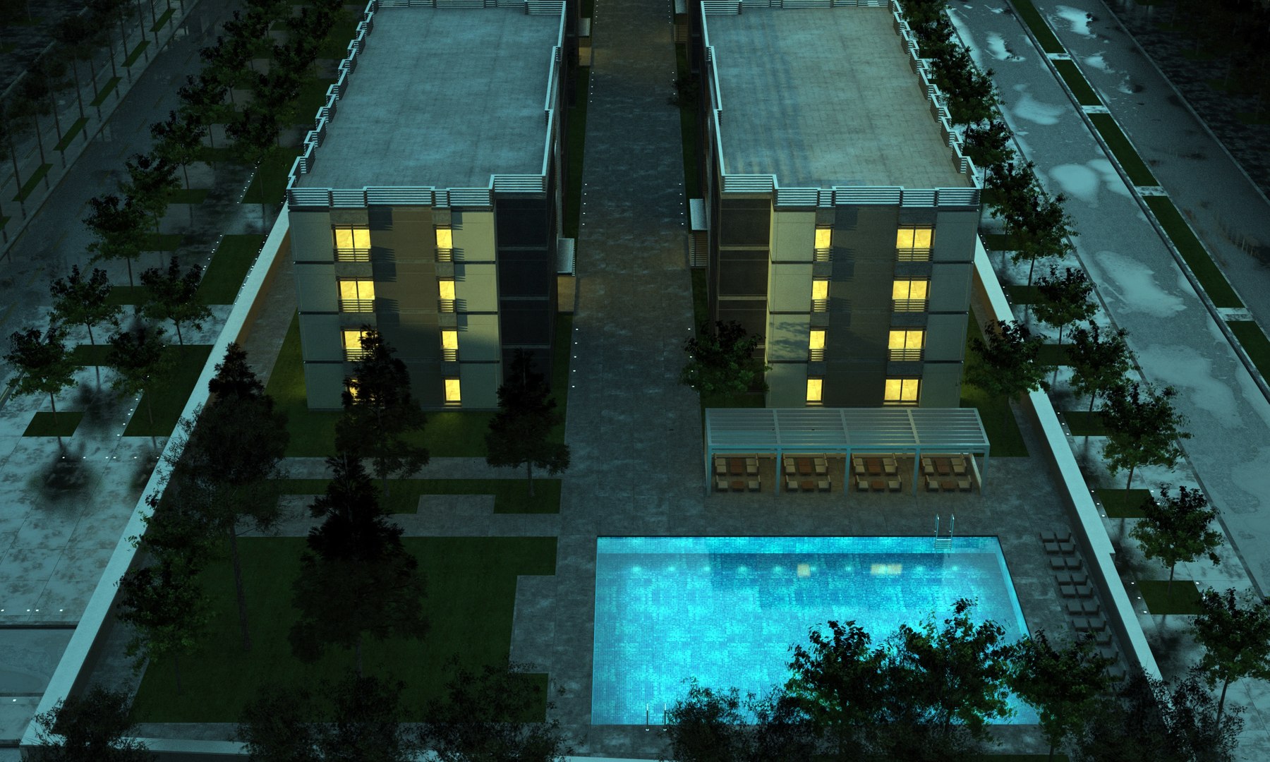 3d Model City Residential Block