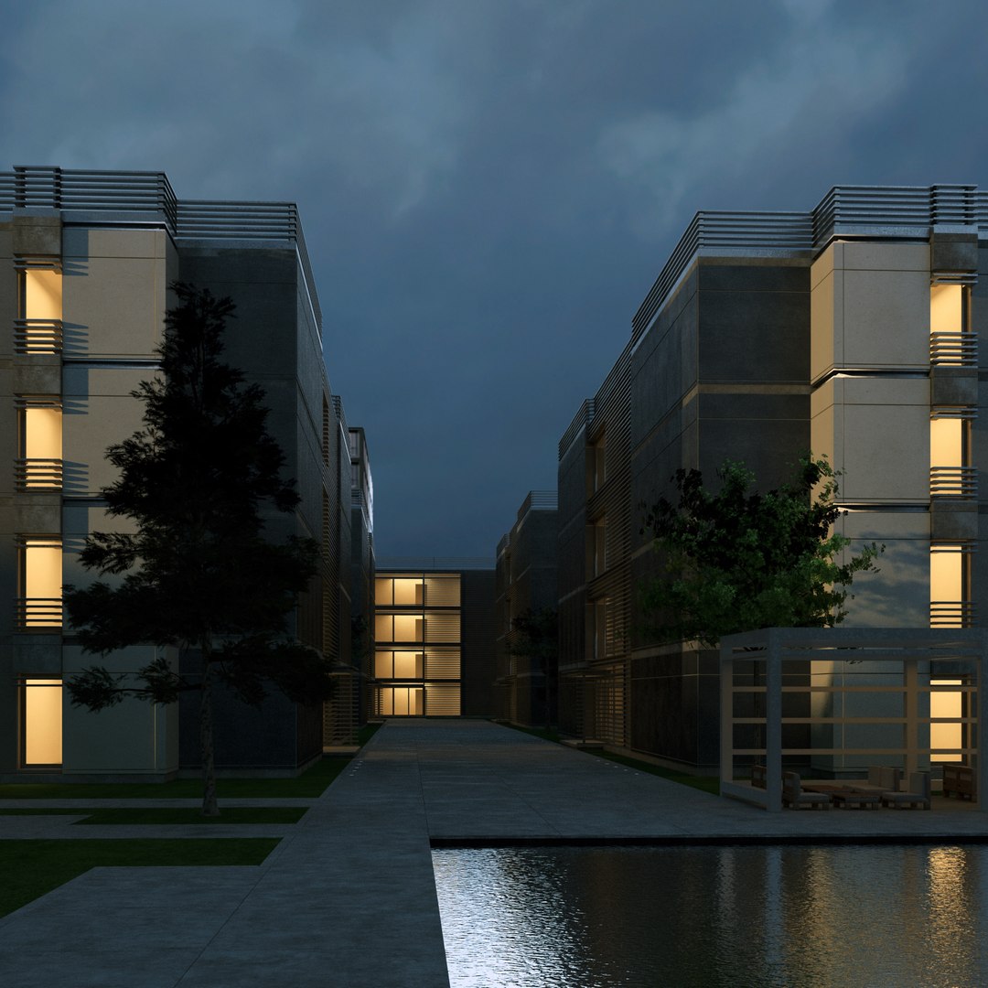 3d Model City Residential Block