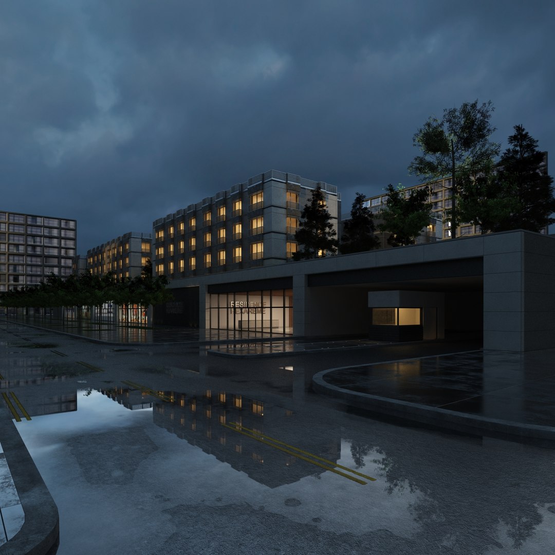 3d Model City Residential Block
