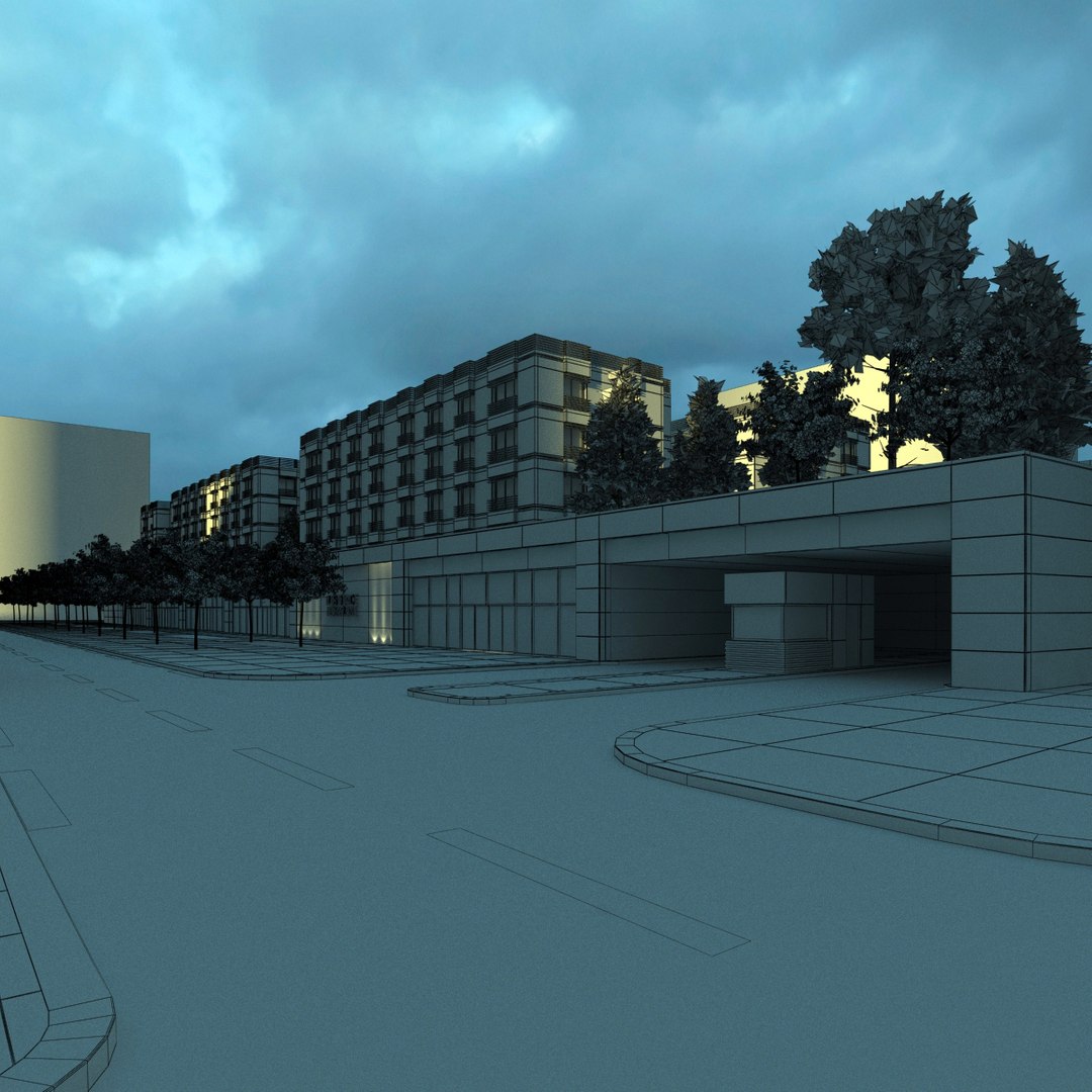 3d Model City Residential Block