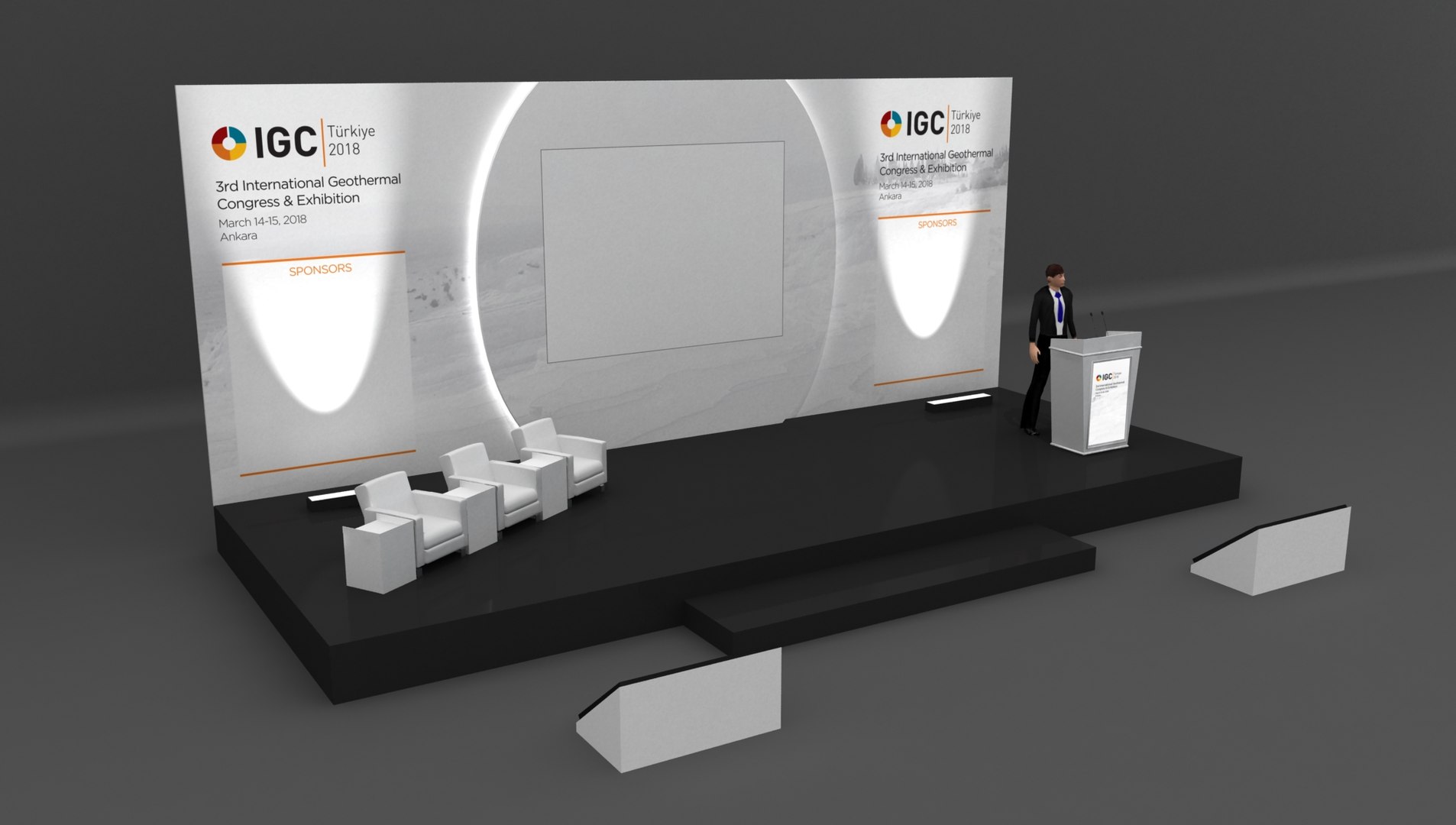 3D Stage Lectern Model - TurboSquid 1579041