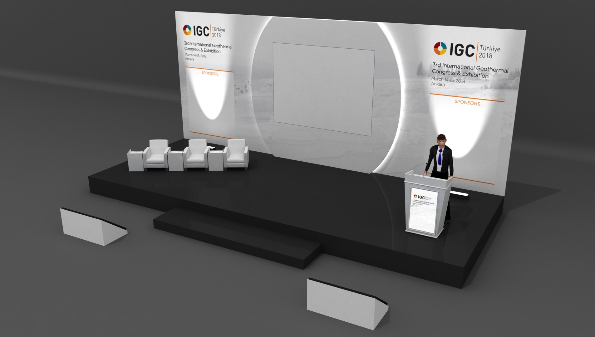 3D Stage Lectern Model - TurboSquid 1579041