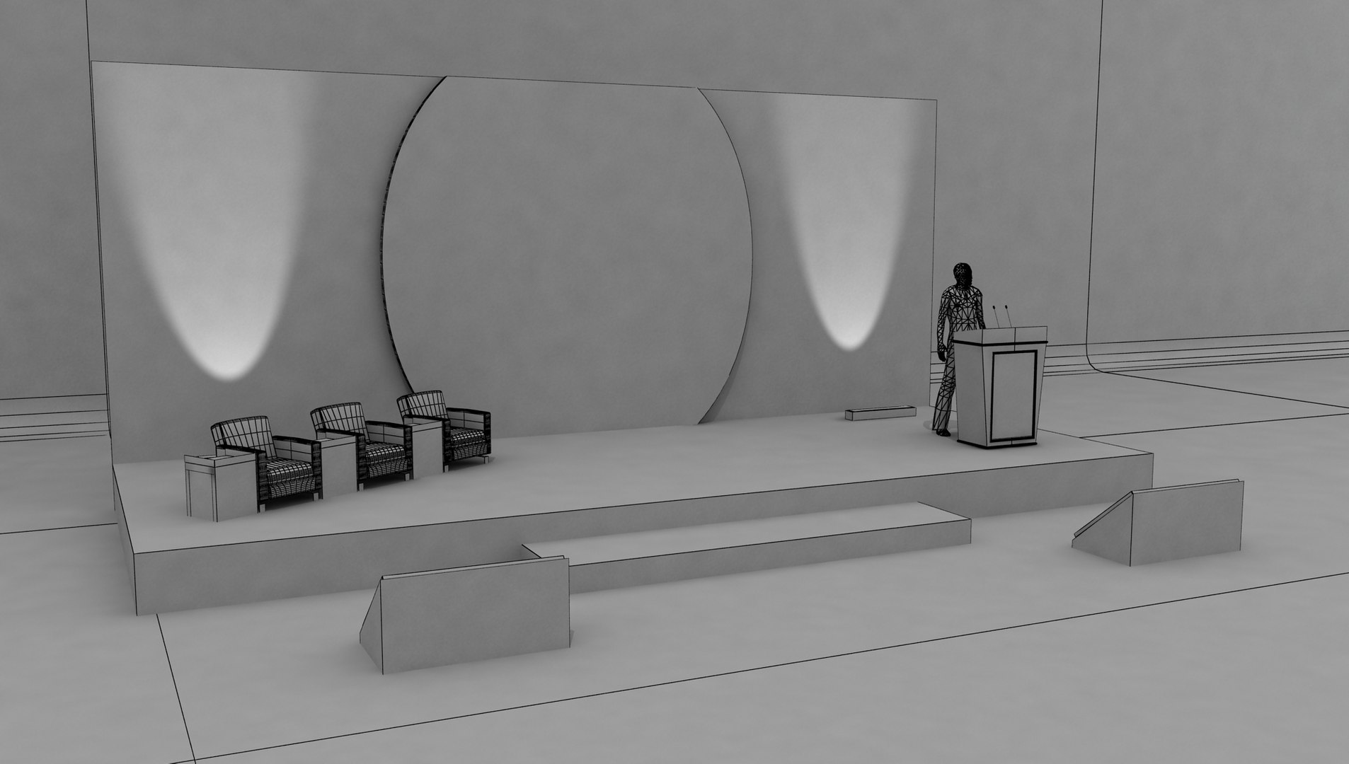 3D Stage Lectern Model - TurboSquid 1579041