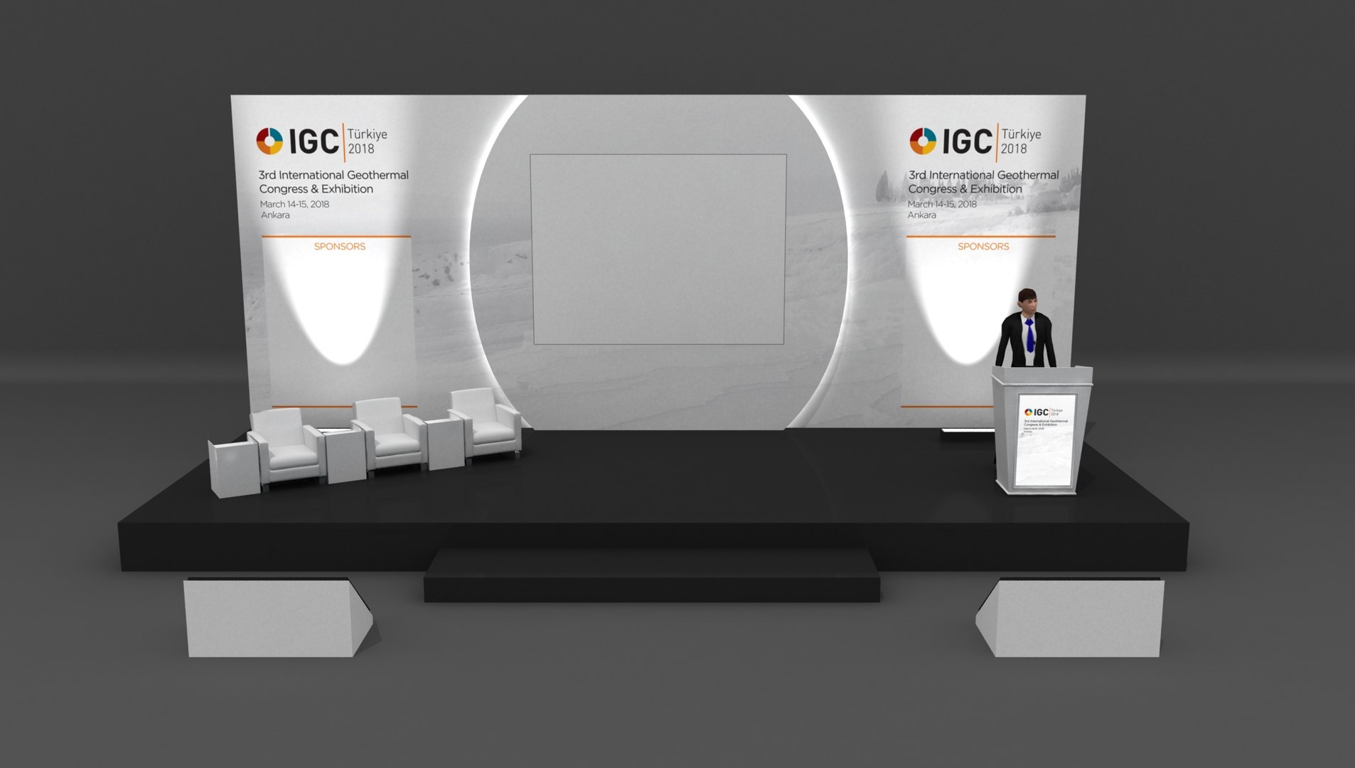 3D Stage Lectern Model - TurboSquid 1579041