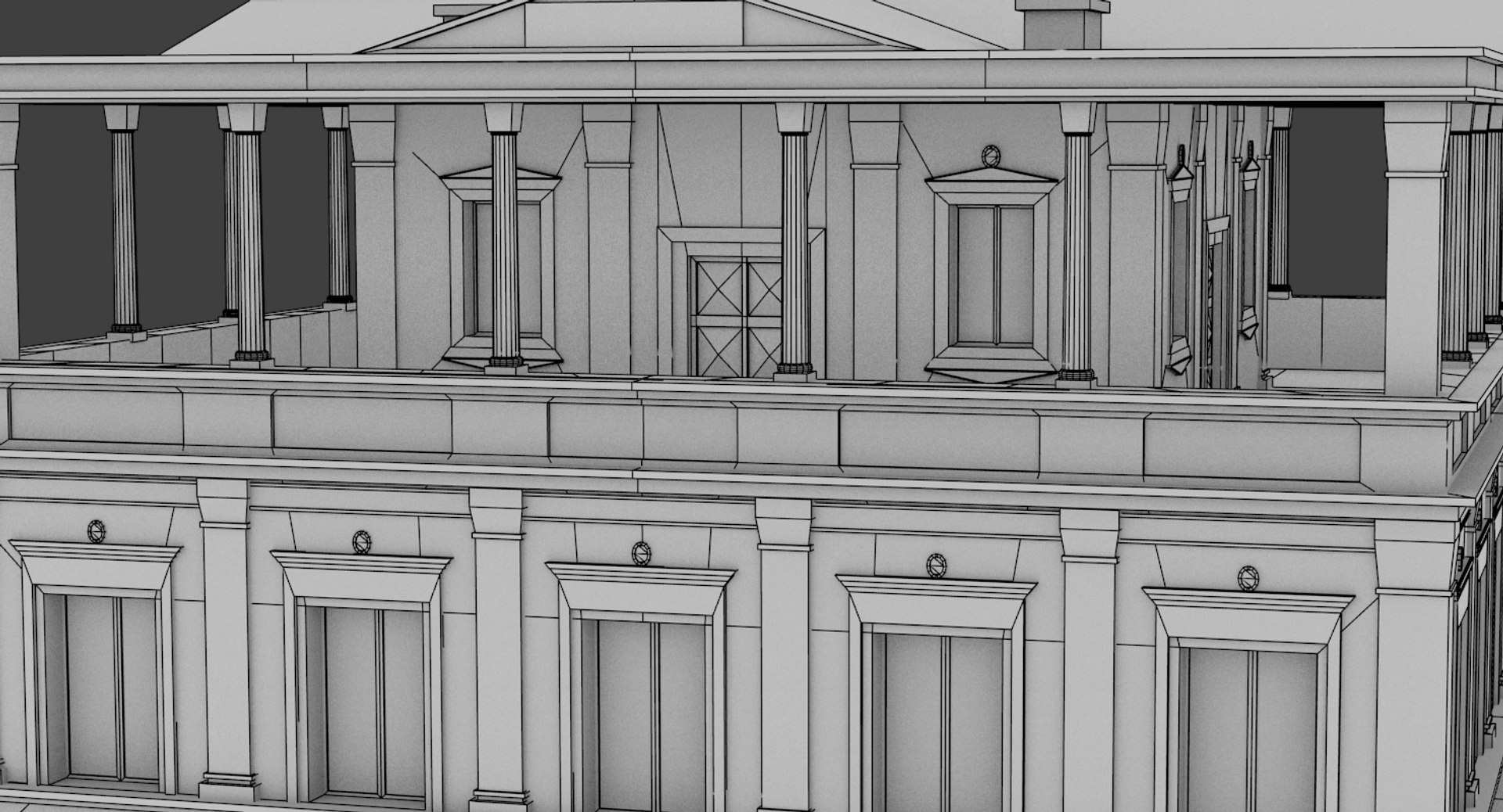 Italian Palace Building Grey 3D Model - TurboSquid 1380518