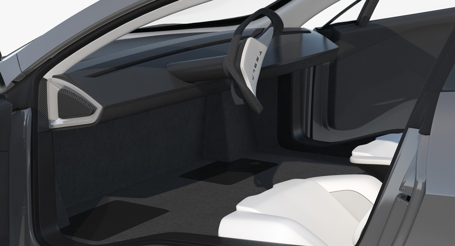3D Tesla Roadster Simple Interior Model - TurboSquid 1252057