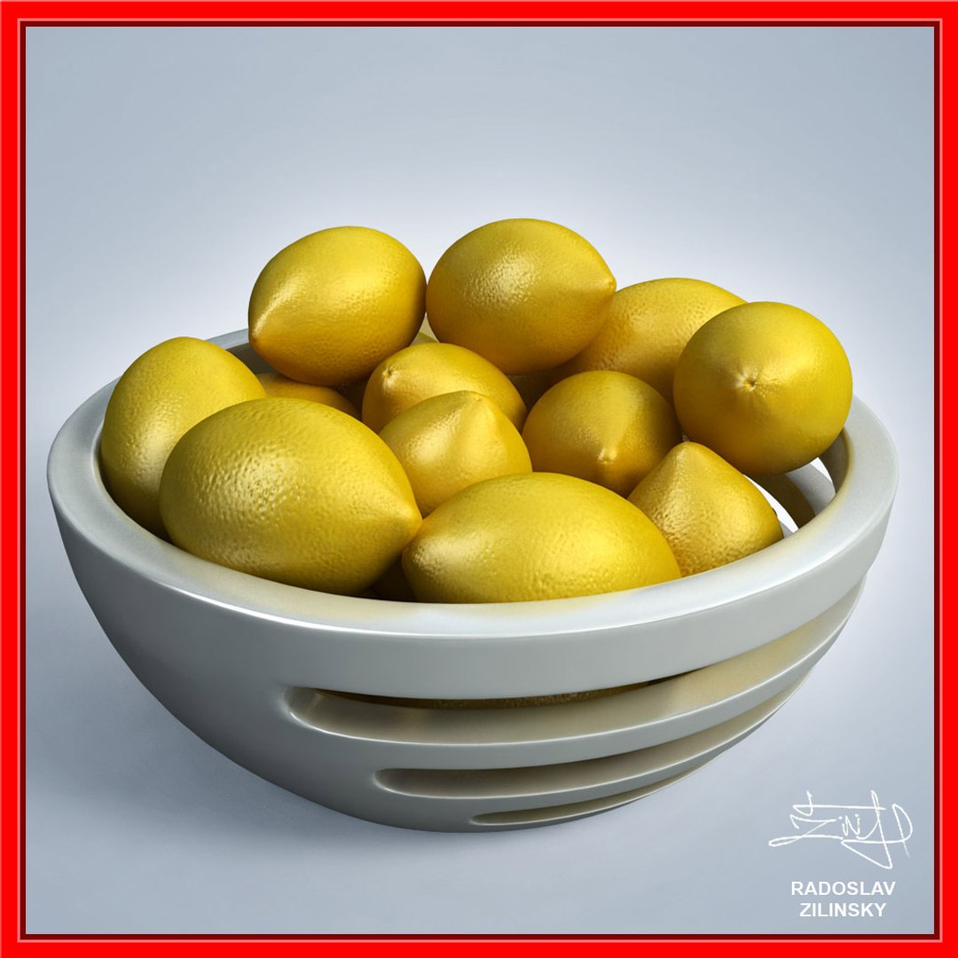 3d lemons bowl design