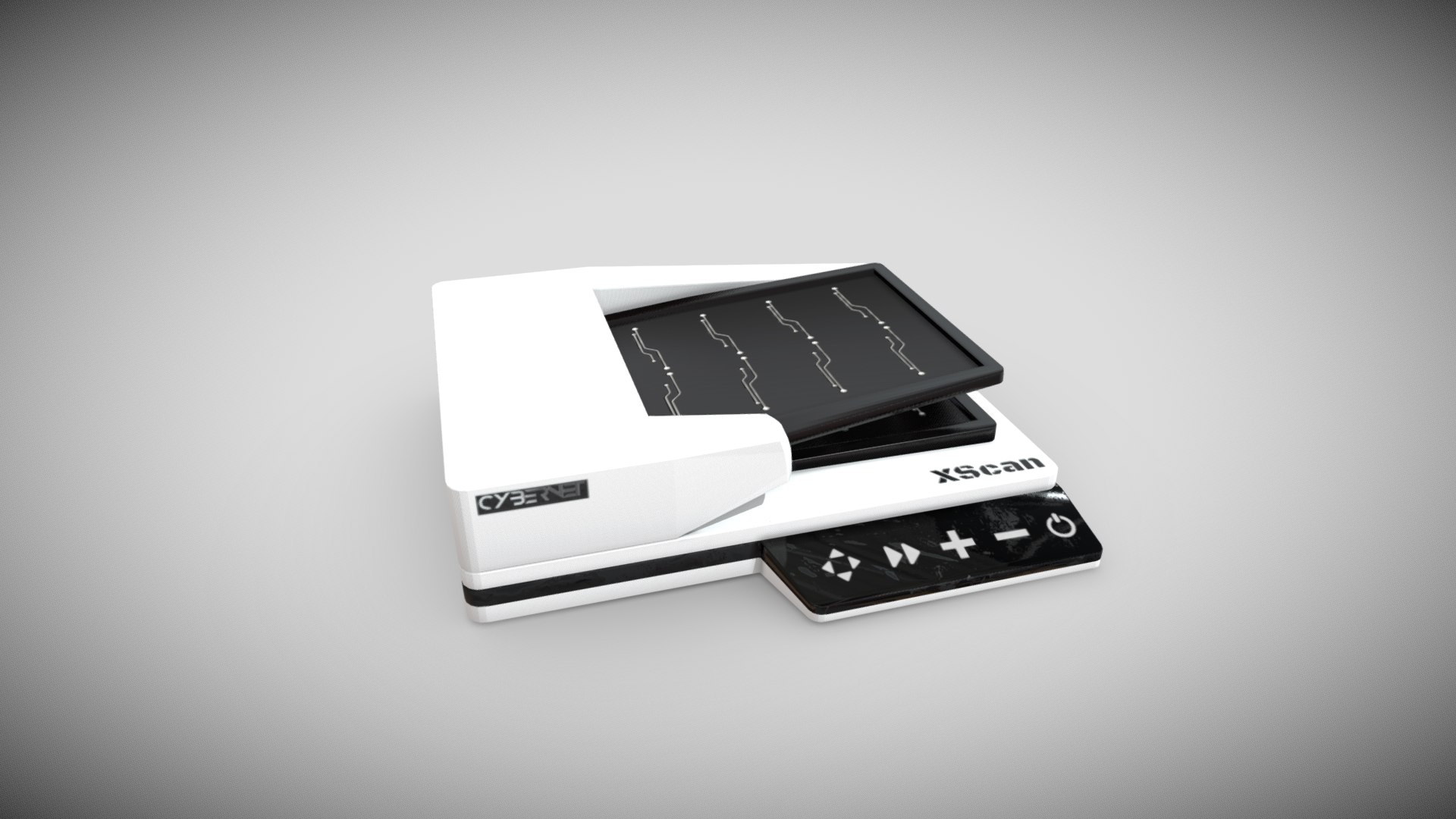 Scanner Plastic White Black Model - TurboSquid 2041461