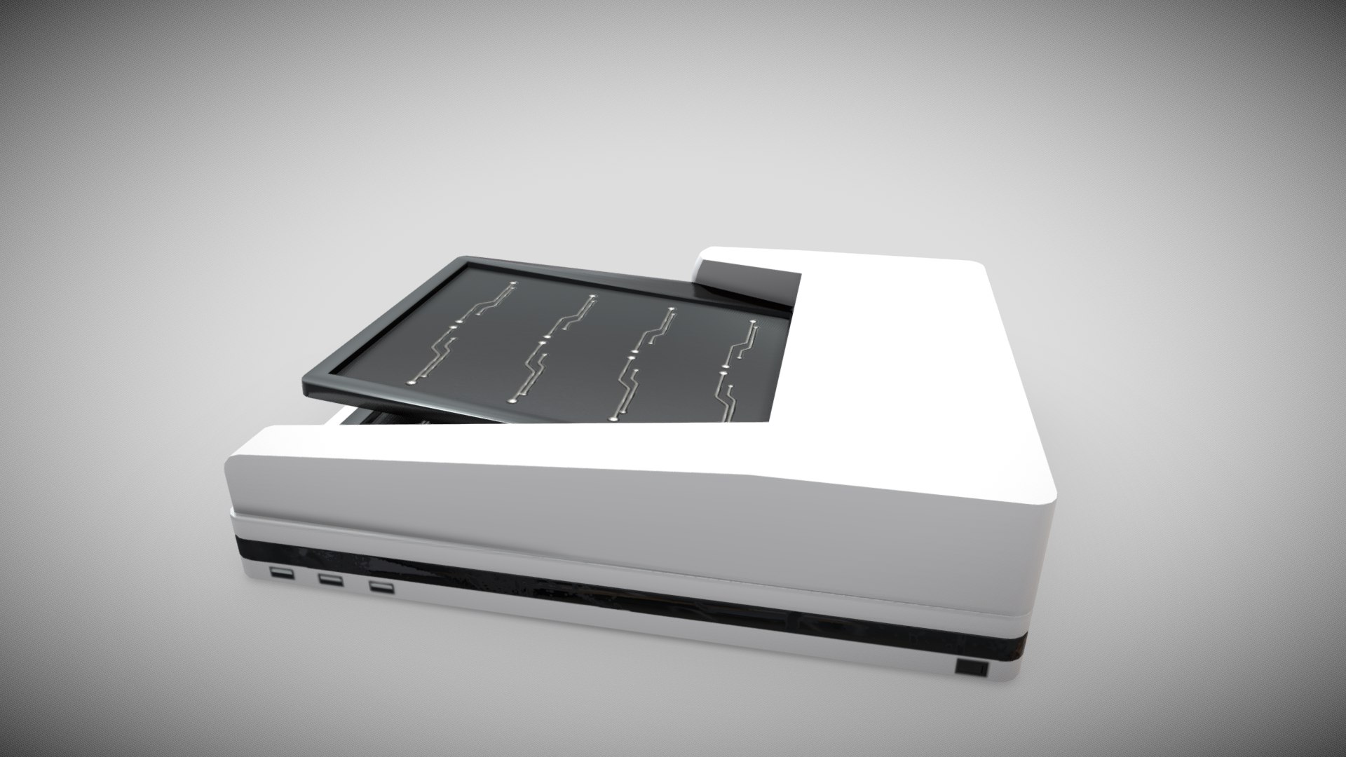 Scanner Plastic White Black Model - TurboSquid 2041461