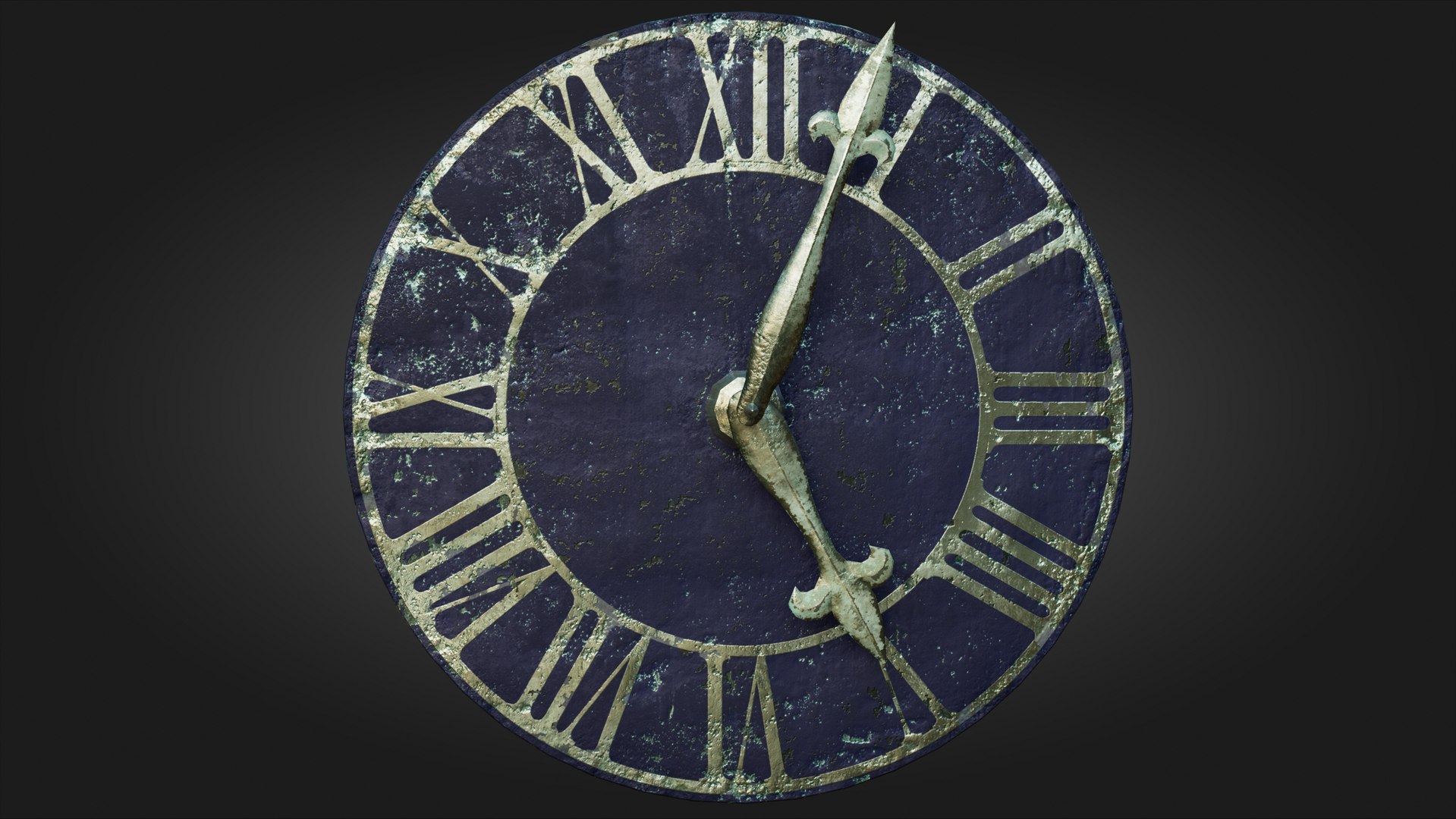 3D Model Antique Tower Clock Royal Blue - PBR - TurboSquid 1854256