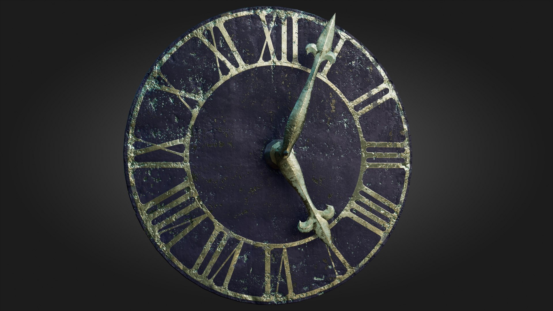 3D model Antique Tower Clock Royal Blue - PBR - TurboSquid 1854256