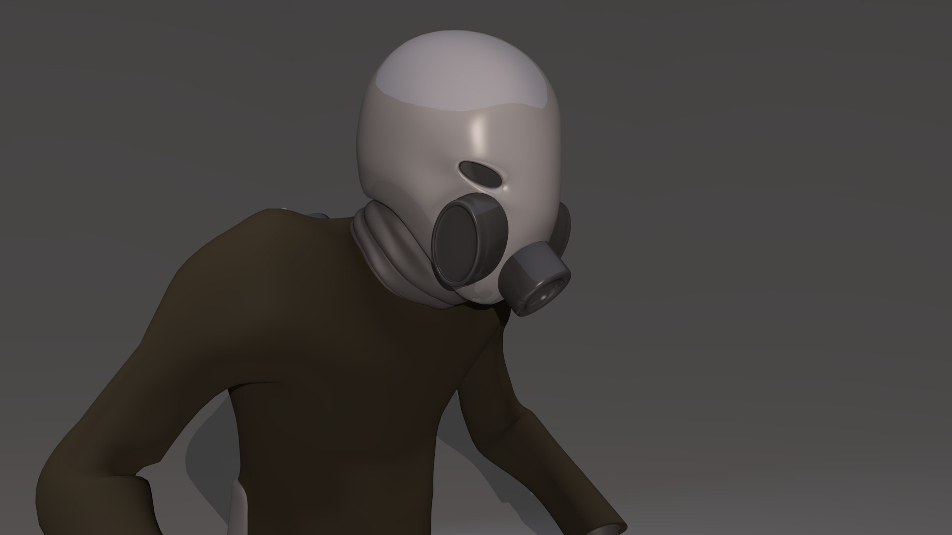 3d Rigged Gas Mask Character