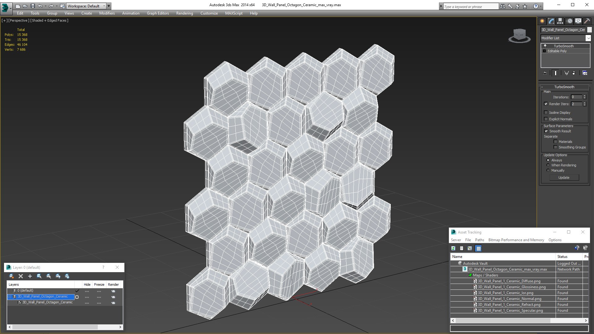 3D 3D Wall Panel Octagon Ceramic - TurboSquid 1907985