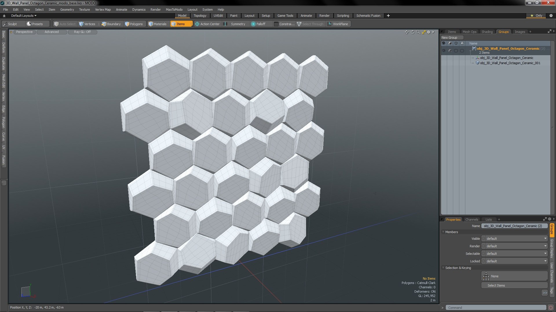 3D 3D Wall Panel Octagon Ceramic - TurboSquid 1907985