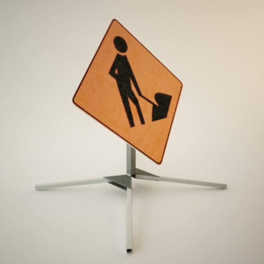 3d Model Studio Construction Sign