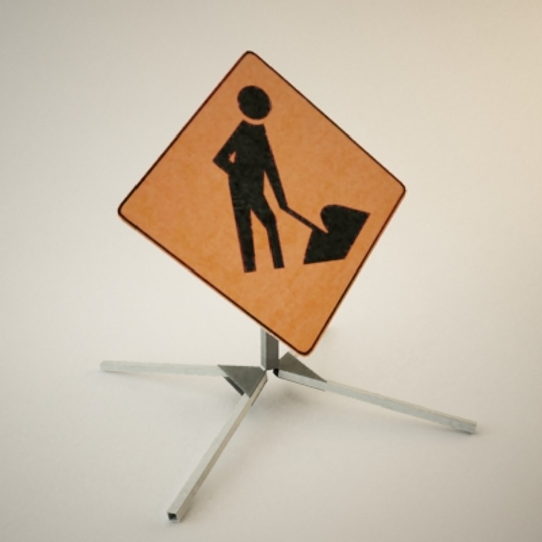 3d Model Studio Construction Sign