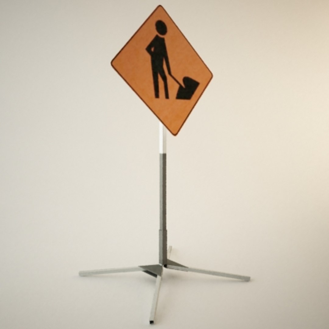 3d Model Studio Construction Sign